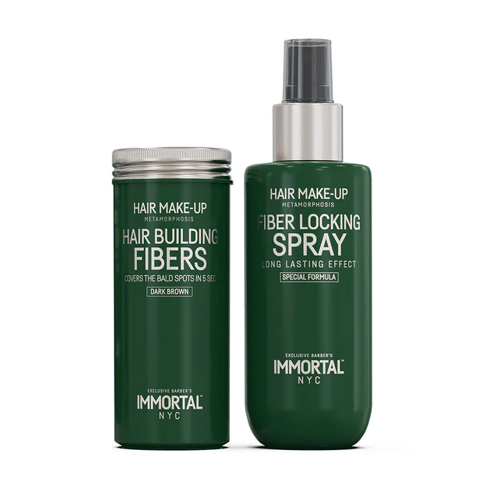 Immortal Hair Building Fiber & Locking Spray Set - Dark Brown – Barber ...