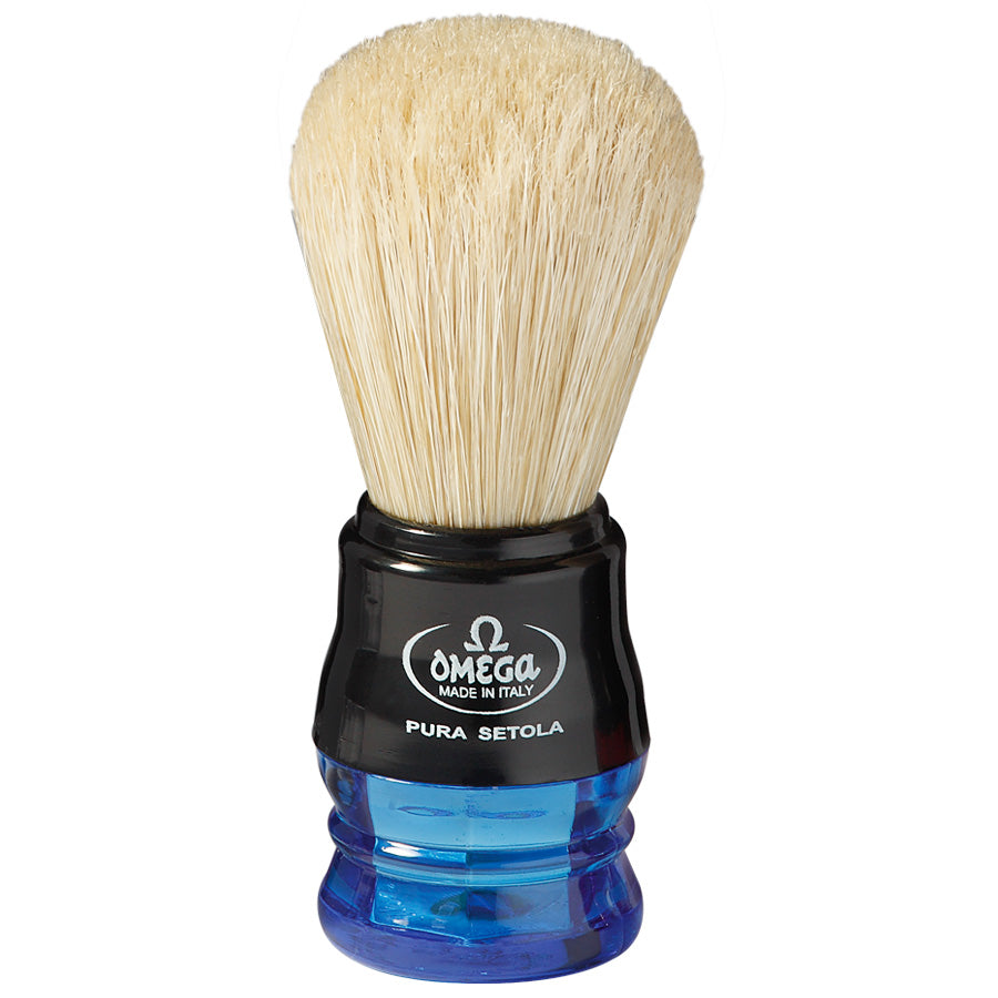 Omega Pure Bristle Shaving Brush 10077 - Blue – Barber Bazaar