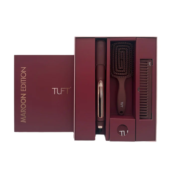 Tuft Diamond Plus 1inch Straightener Gift Set - Maroon – Barber Bazaar