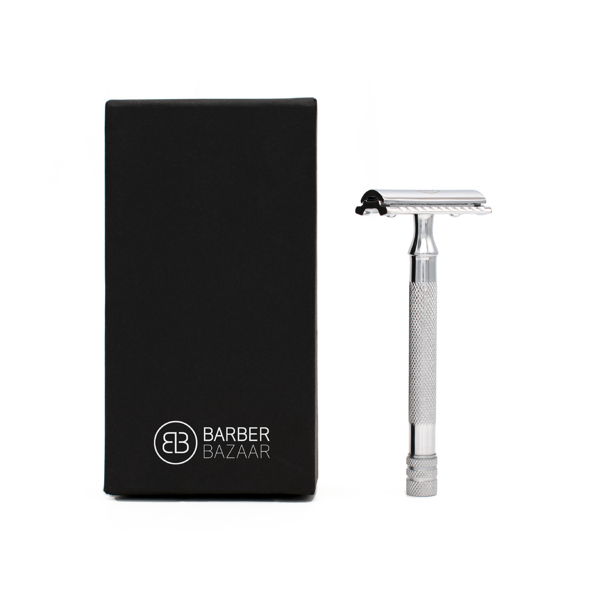 Barber Bazaar Long Handle Classic Safety Razor - Chrome